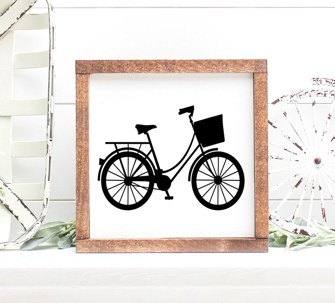 Bike Farmhouse Style Sign 9.5"x9.5". Bike Sign, Summer Sign Decor ...