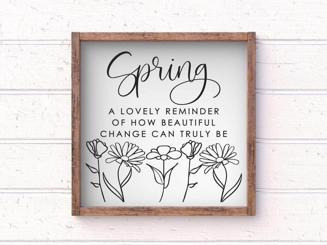 Spring Floral Painted Wood Sign 19.5"x19.5", Spring Signs, Spring Decor ...