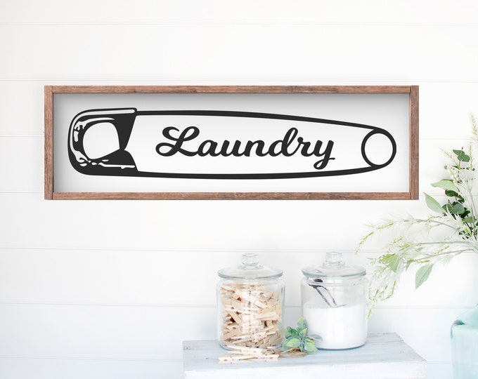 Laundry Room Farmhouse Wood Sign 7.5"x24.5". Laundry Signs, Laundry ...