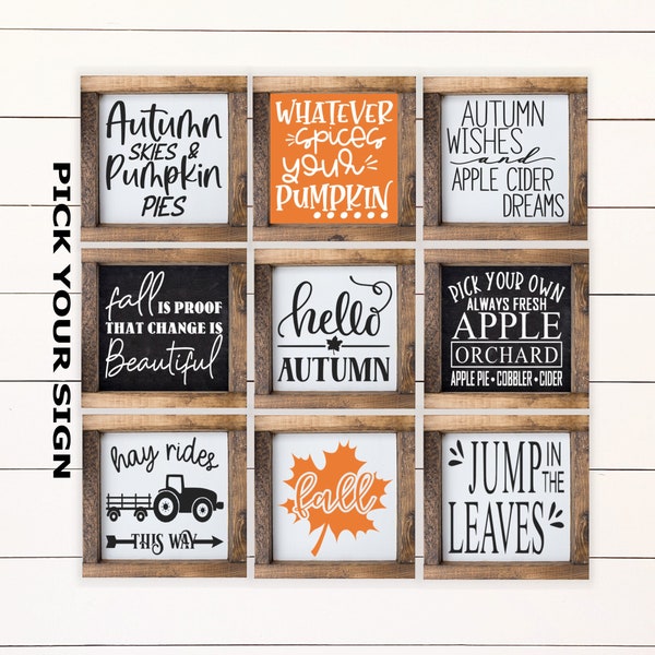 Mini Fall Signs - Etsy