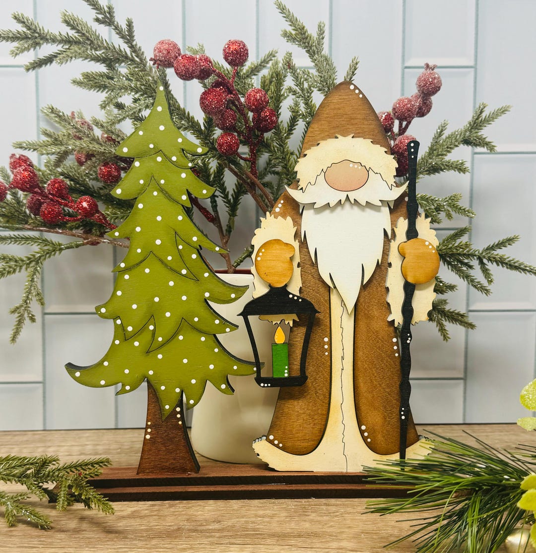 Woodland Forest Old Fashioned Santa, Vintage Style Santa, Santa Shelf ...