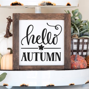 Fall Autumn Mini Signs 6"x6" Farmhouse Style Signs for Tier Trays ...