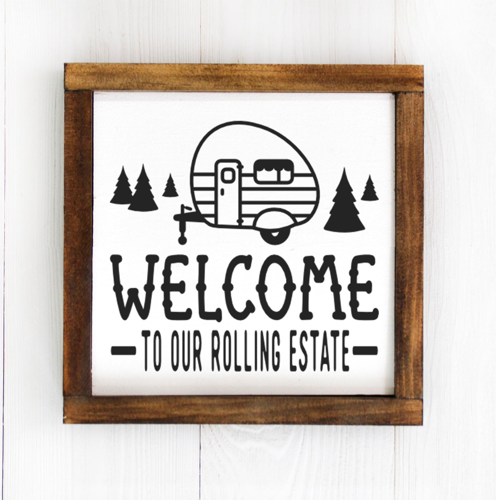 Camper Trailer 6x6 Tiered Tray Sign, Tiered Tray Decor, Camping Sign ...