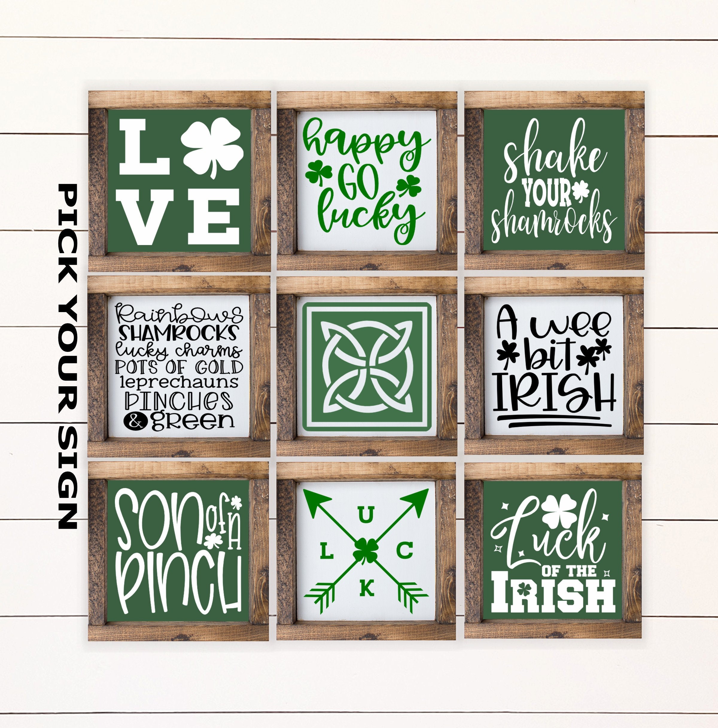 St Patrick's Day Mini Signs 6x6 Tiered Tray. | Etsy