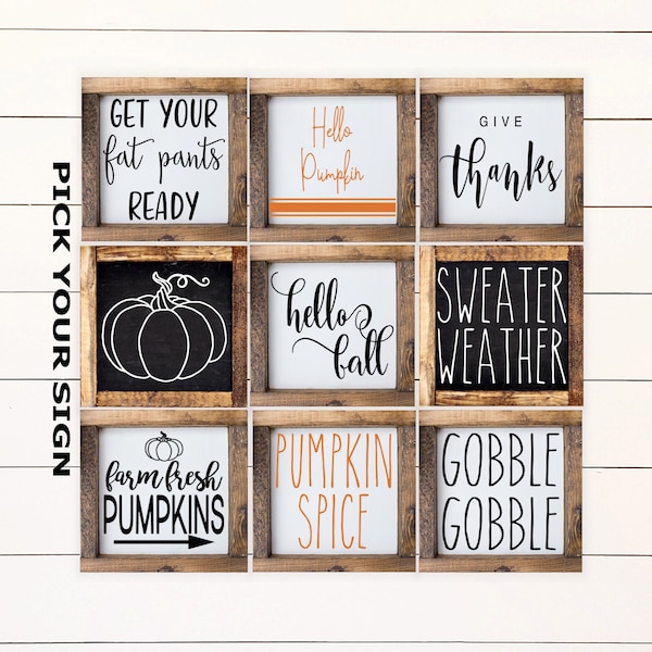 Mini Fall Signs - Etsy
