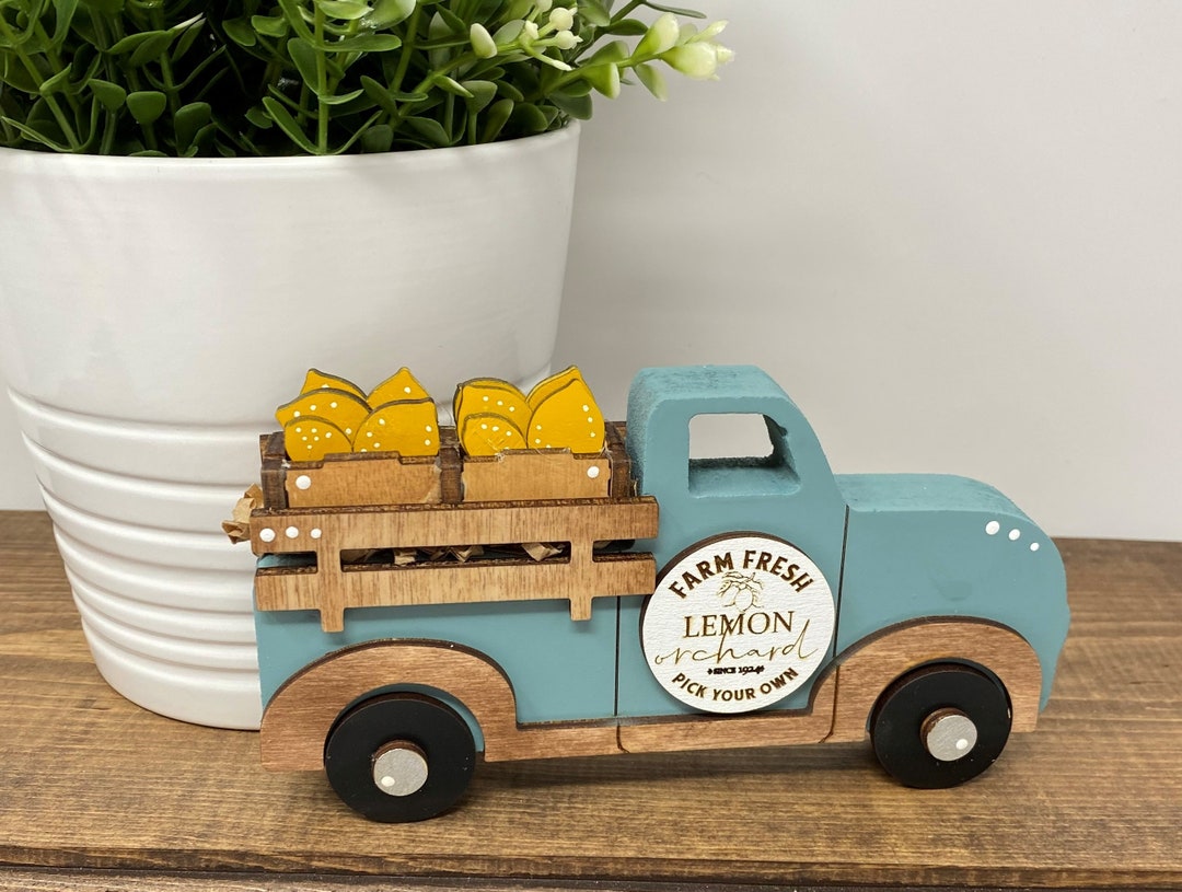 Farm Fresh Lemon Truck for Tier Trays, Lemon Decor, Farmhouse Truck ...
