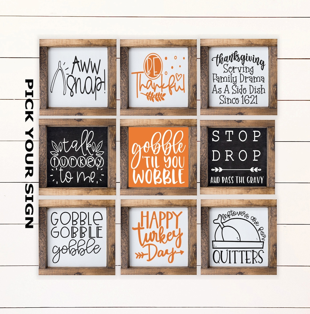 Thanksgiving Mini Signs 6"x6" Farmhouse Style Sign for Tiered Tray ...
