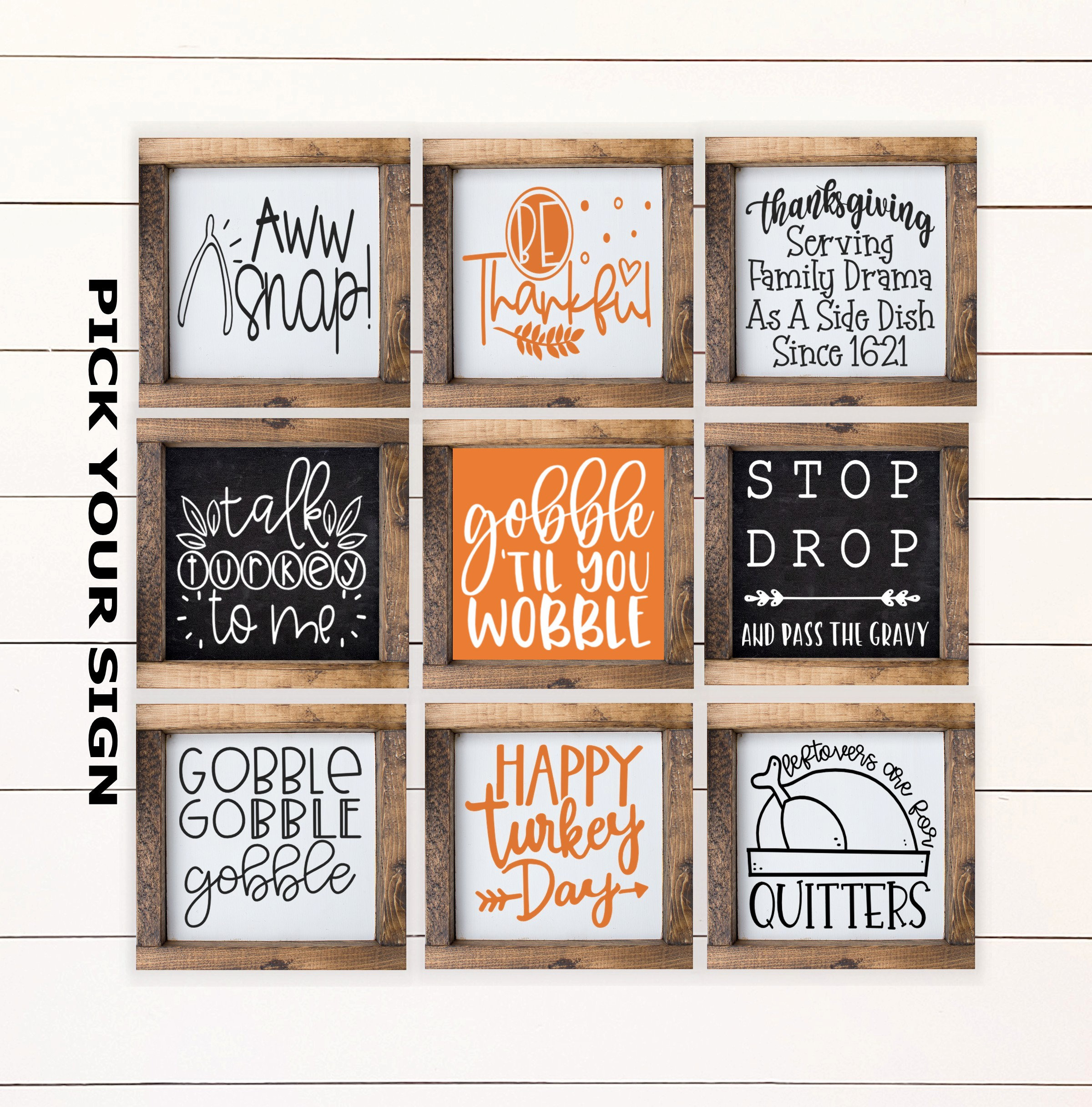 Thanksgiving Mini Signs 6x6 Farmhouse Style Sign - Etsy