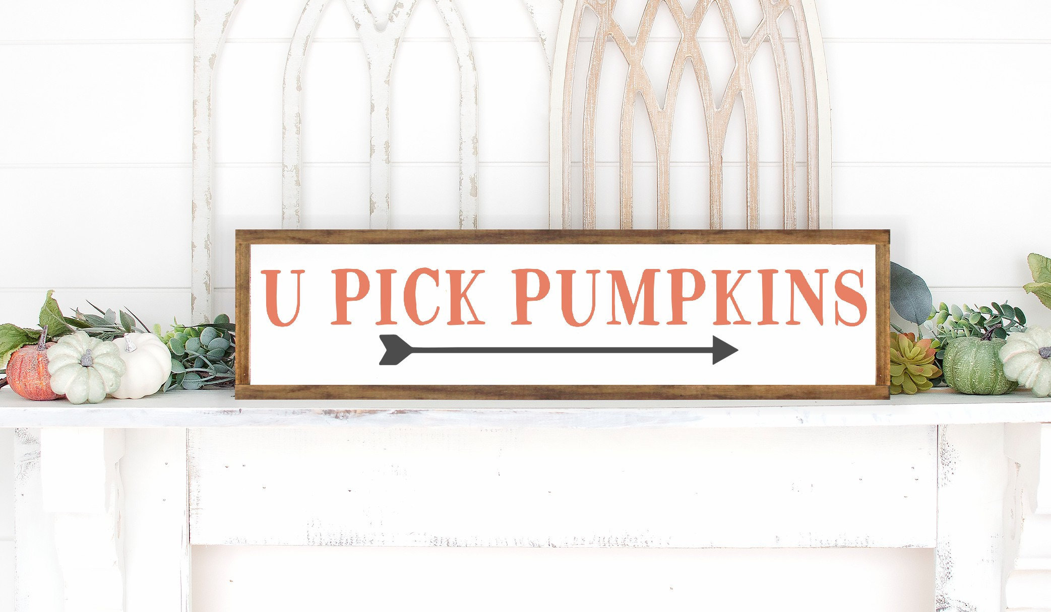 U Pick Pumpkins Fall Farmhouse Sign 7.5"x25.5". Fall Decor, Pumpkin ...