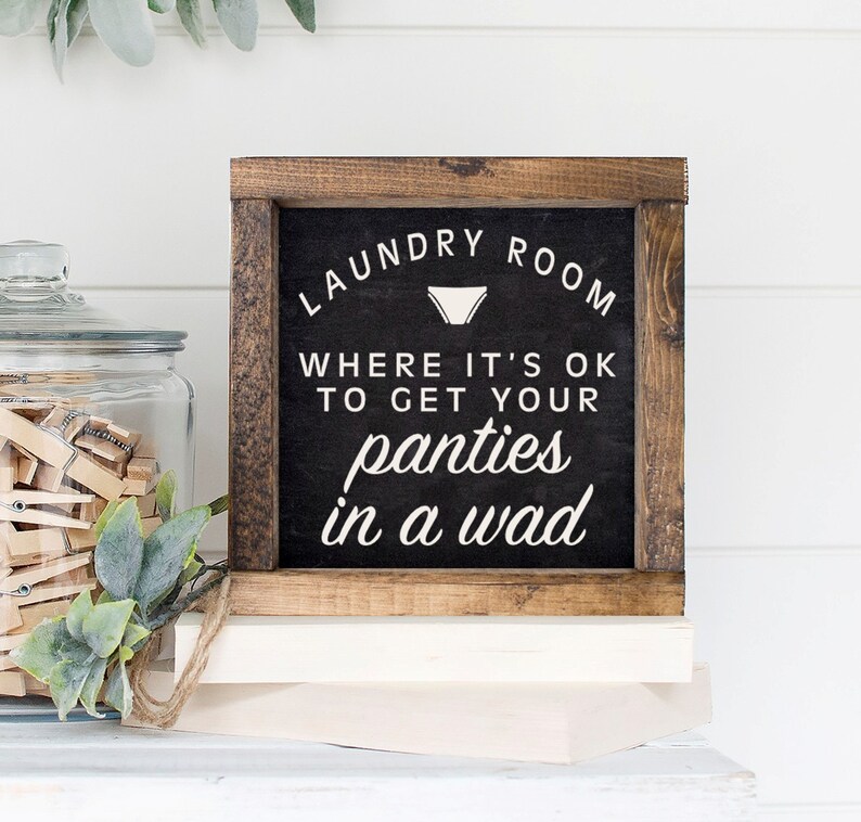 Funny Laundry Room Mini Collection 6"x6" Farmhouse Style Shelf Sign ...