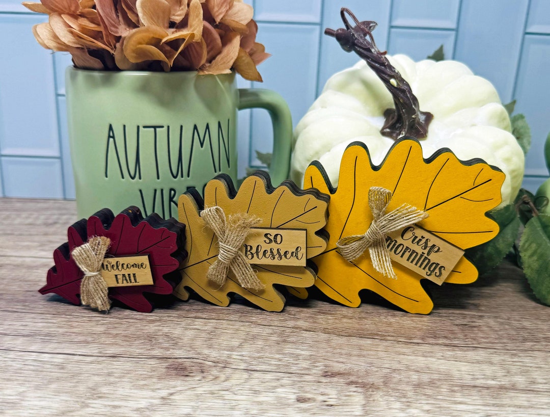 Leaf Wood Shelf Sitter, Fall Leaves Decor, Thanksgiving Decor, Autumn ...