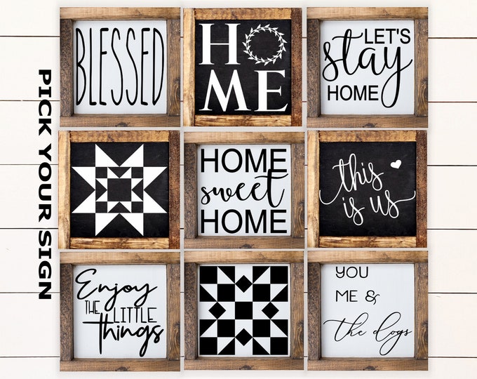 Everyday Home Mini Collection 6"x6" Farmhouse Style Tiered Tray Sign ...