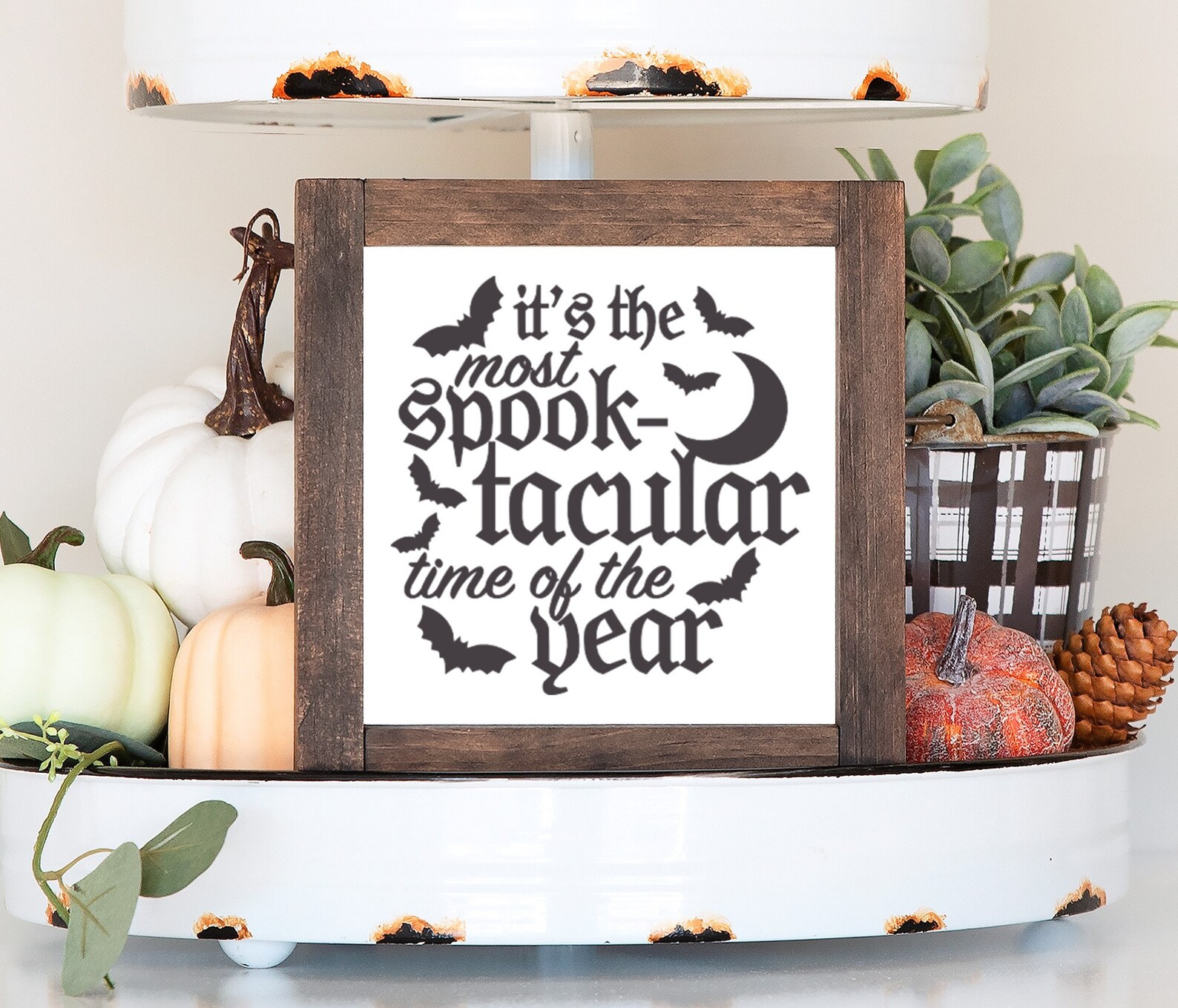 Halloween Mini Sign Collection 6"x6" Farmhouse Tiered Tray Sign. Tiered ...