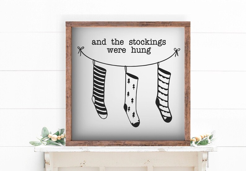 And the Stockings Were Hung Painted Sign - Etsy