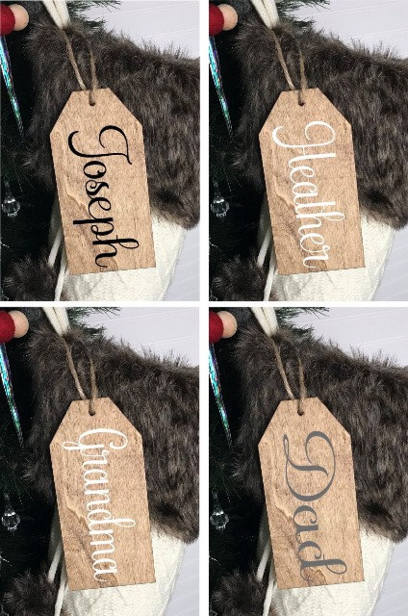 Personalized Wooden Stocking Name Tag 3x6. Wood - Etsy