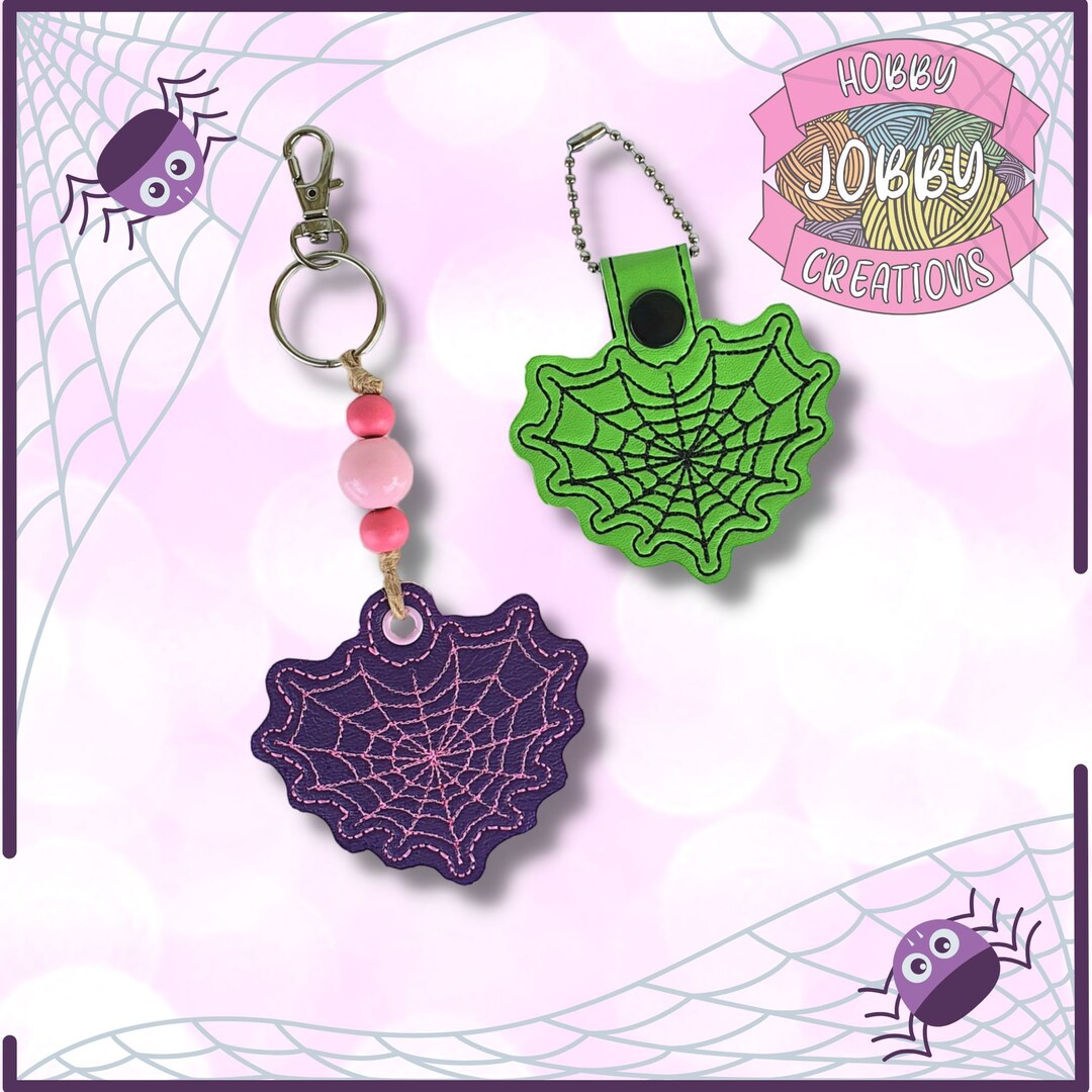 Heart Web Snap Tab / Eyelet in the Hoop Embroidery Design, Keychain ...