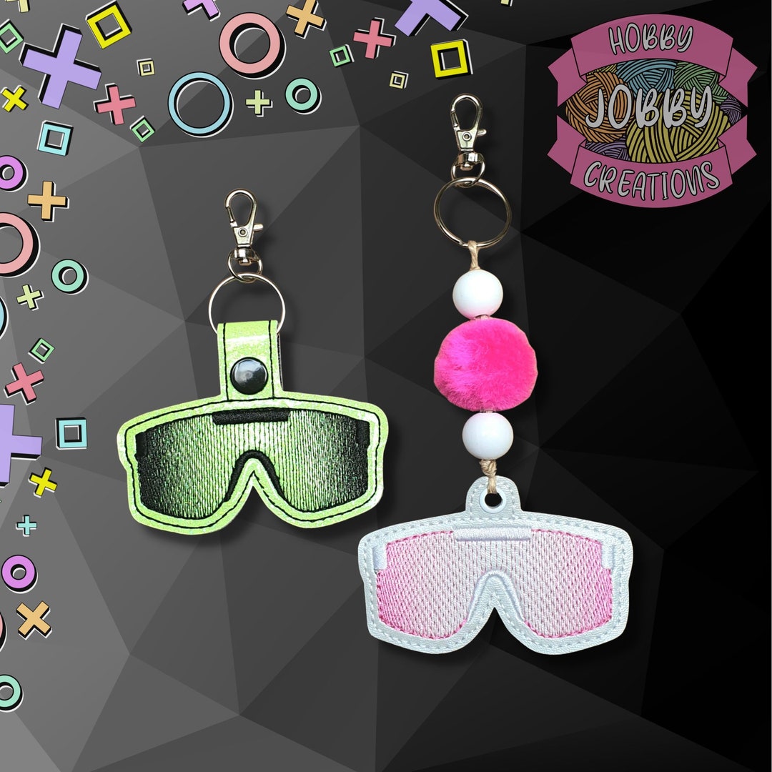 Sunglasses Snap Tab / Eyelet in the Hoop Embroidery Design, Keychain ...