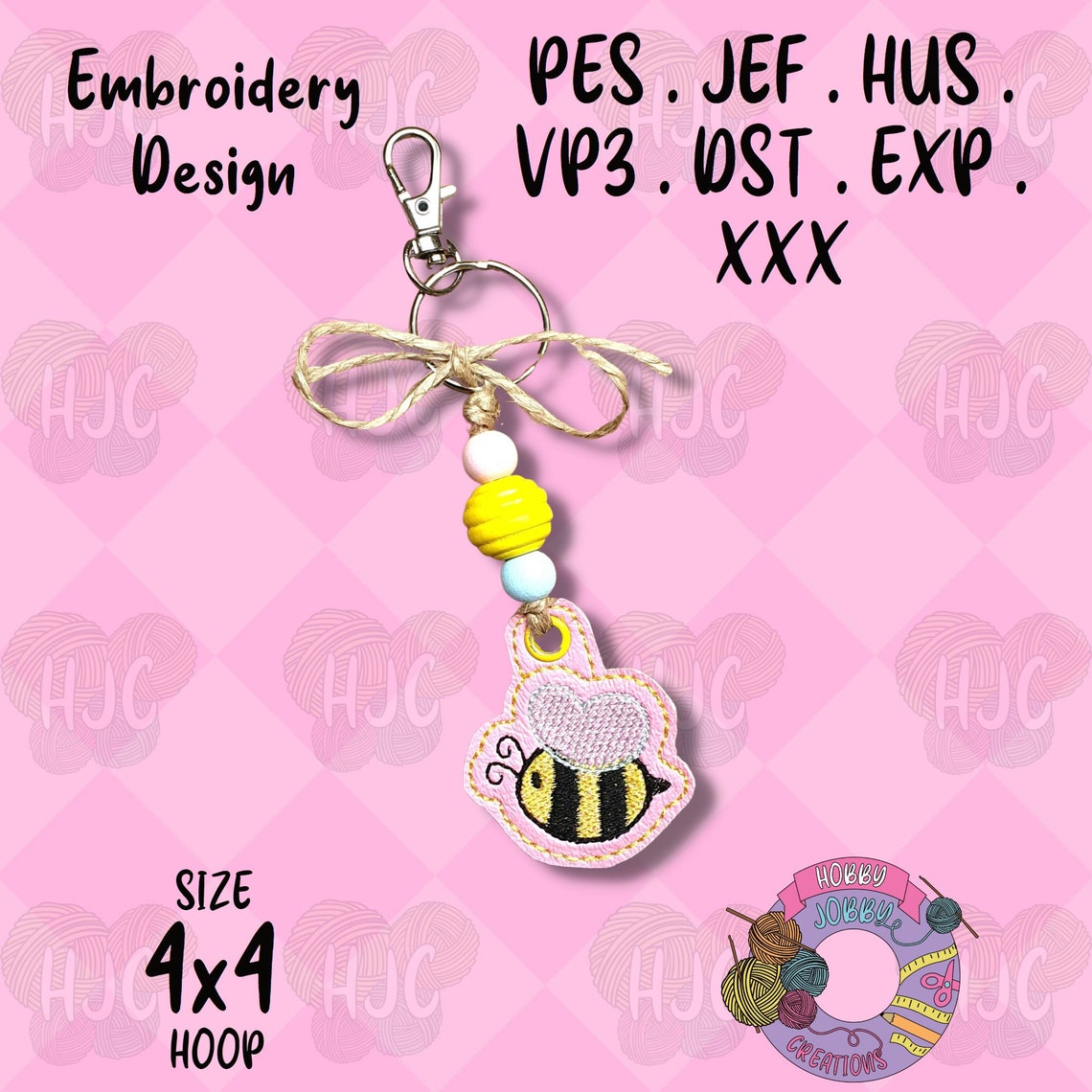Little Bee Eyelet in the Hoop Embroidery Design, Keychain, Charm ...
