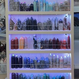 Crystal Tower Display Case | Rock & Mineral Wall Shelf | Handmade ...