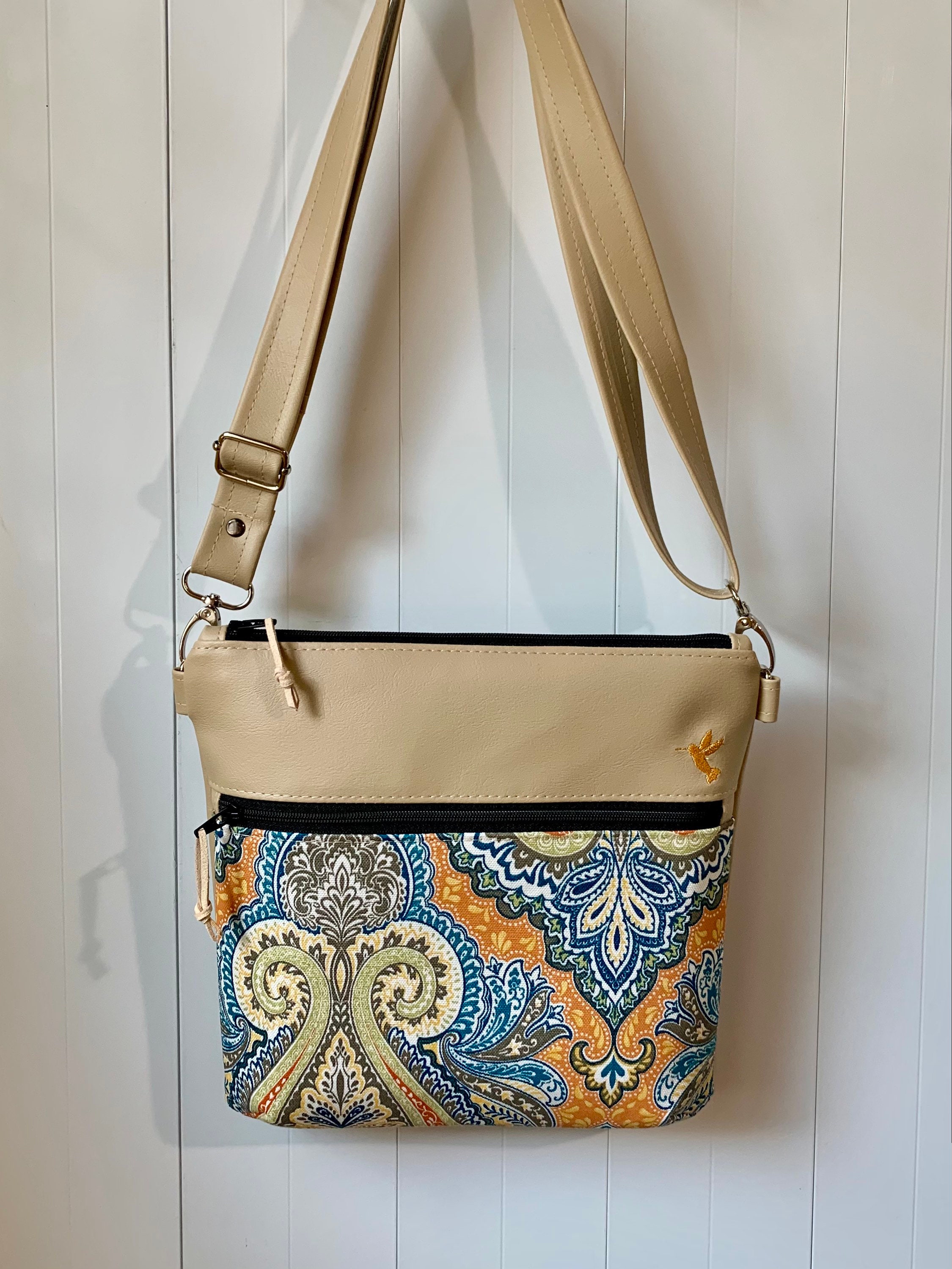 Koda crossbody bag handmade crossbody vinyl and cotton | Etsy