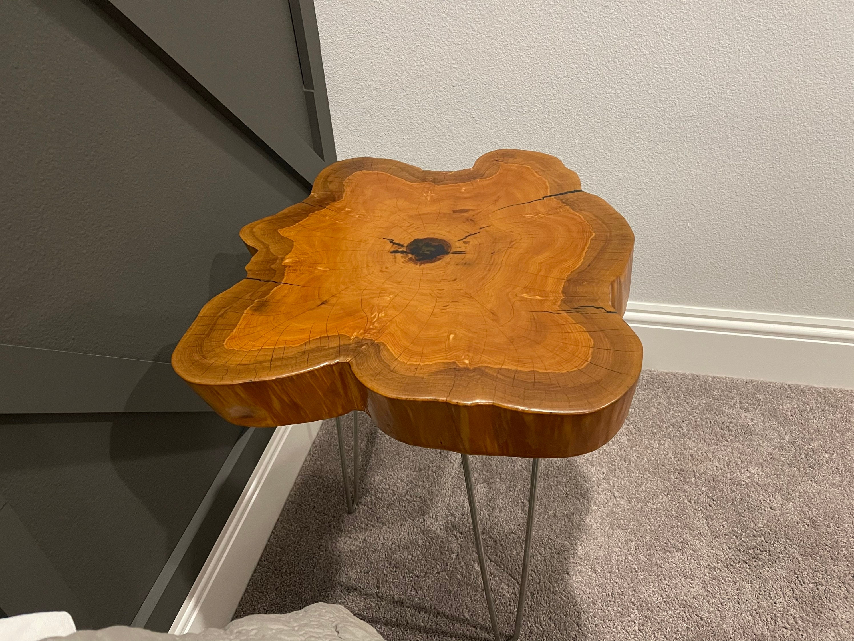 1 Off, Live Edge Slab Cypress Table W/epoxy Fill - Etsy
