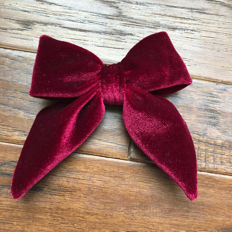 Velvet Burgundy Wine Merlot Large Hair Bow | Etsy