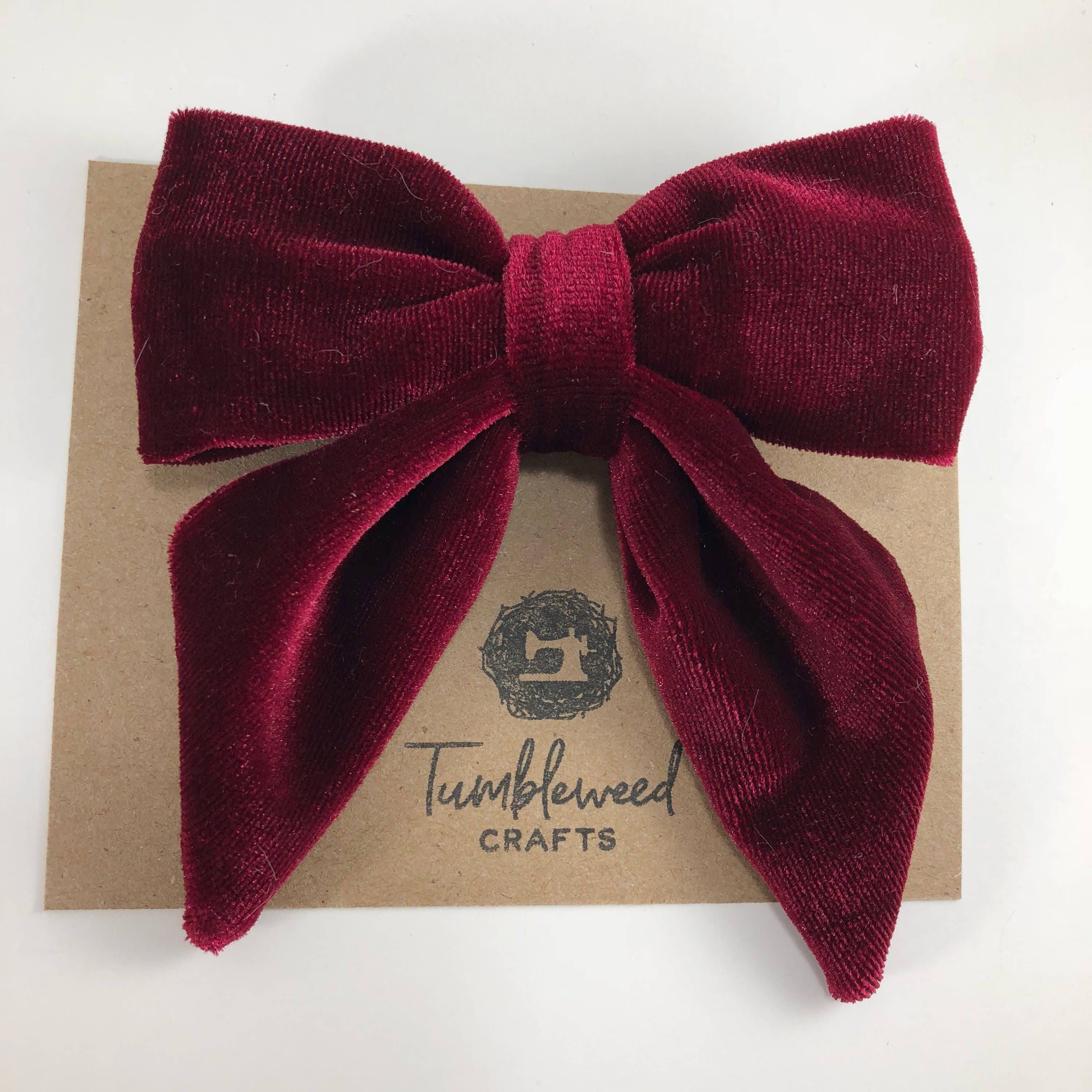 Velvet Burgundy Wine Merlot Large Hair Bow | Etsy