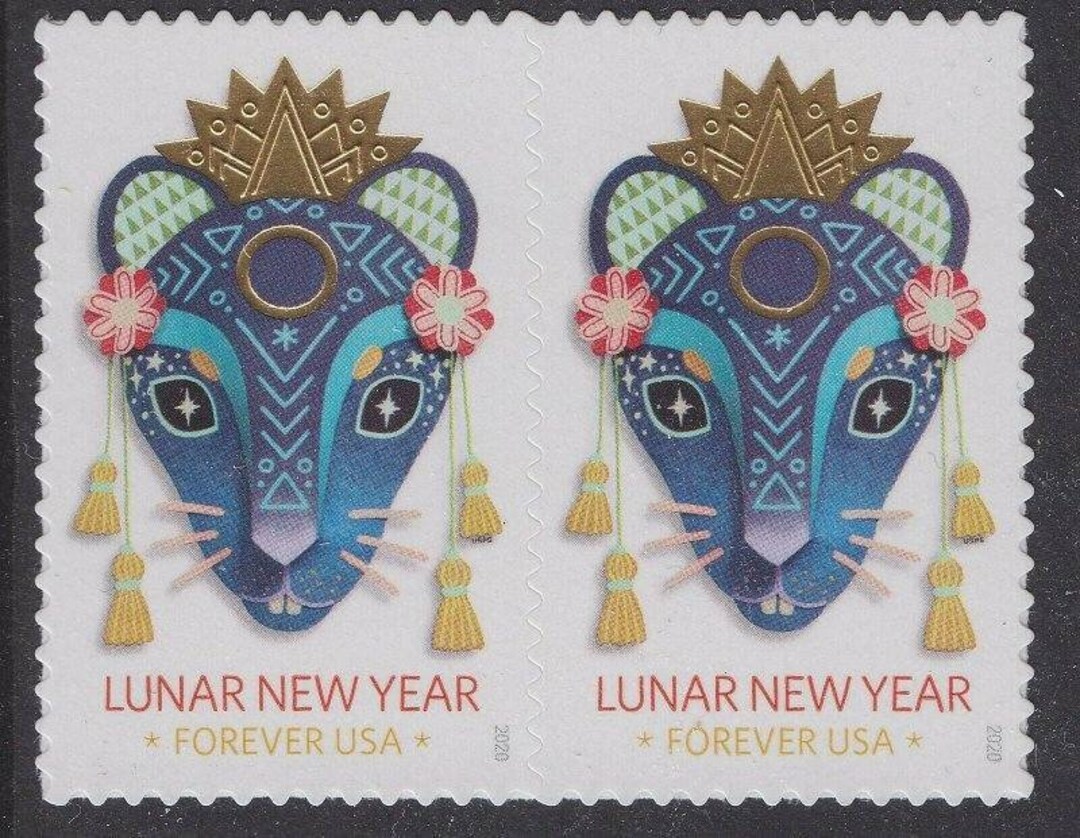 100 Pcs Lunar New Year of the Rat 2020 Stamps for Birthday - Etsy