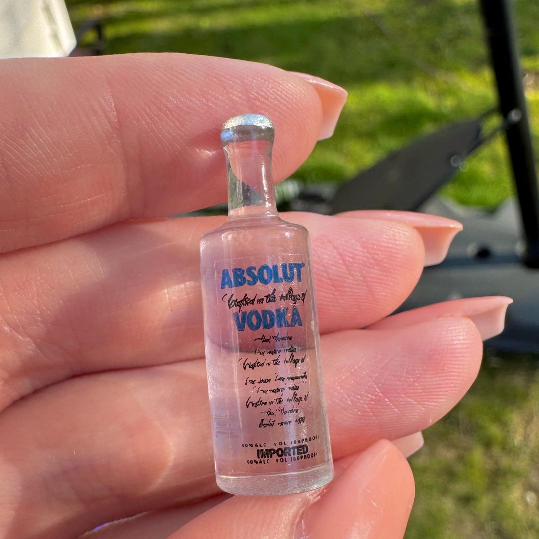 Mini Bottle of Absolut Vodka • Small Miniature Resin Swedish Absolut ...
