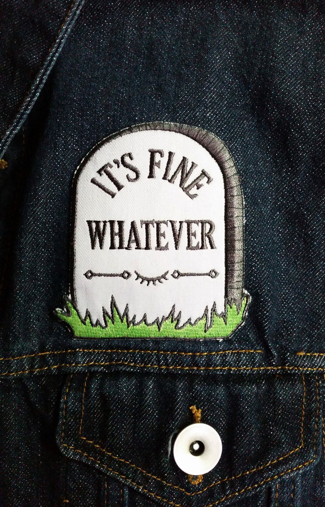 IT'S FINE, WHATEVER Embroidered Iron-on Patch - Etsy