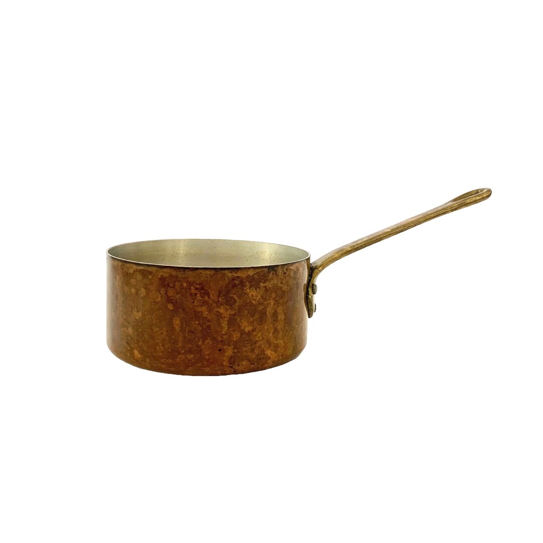Vintage COPPER Sauce Pan With Brass Handle - Etsy