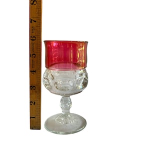 Vintage KINGS CROWN RUBY Flash Thumbprint Wine Glasses | Set of 4 - Etsy