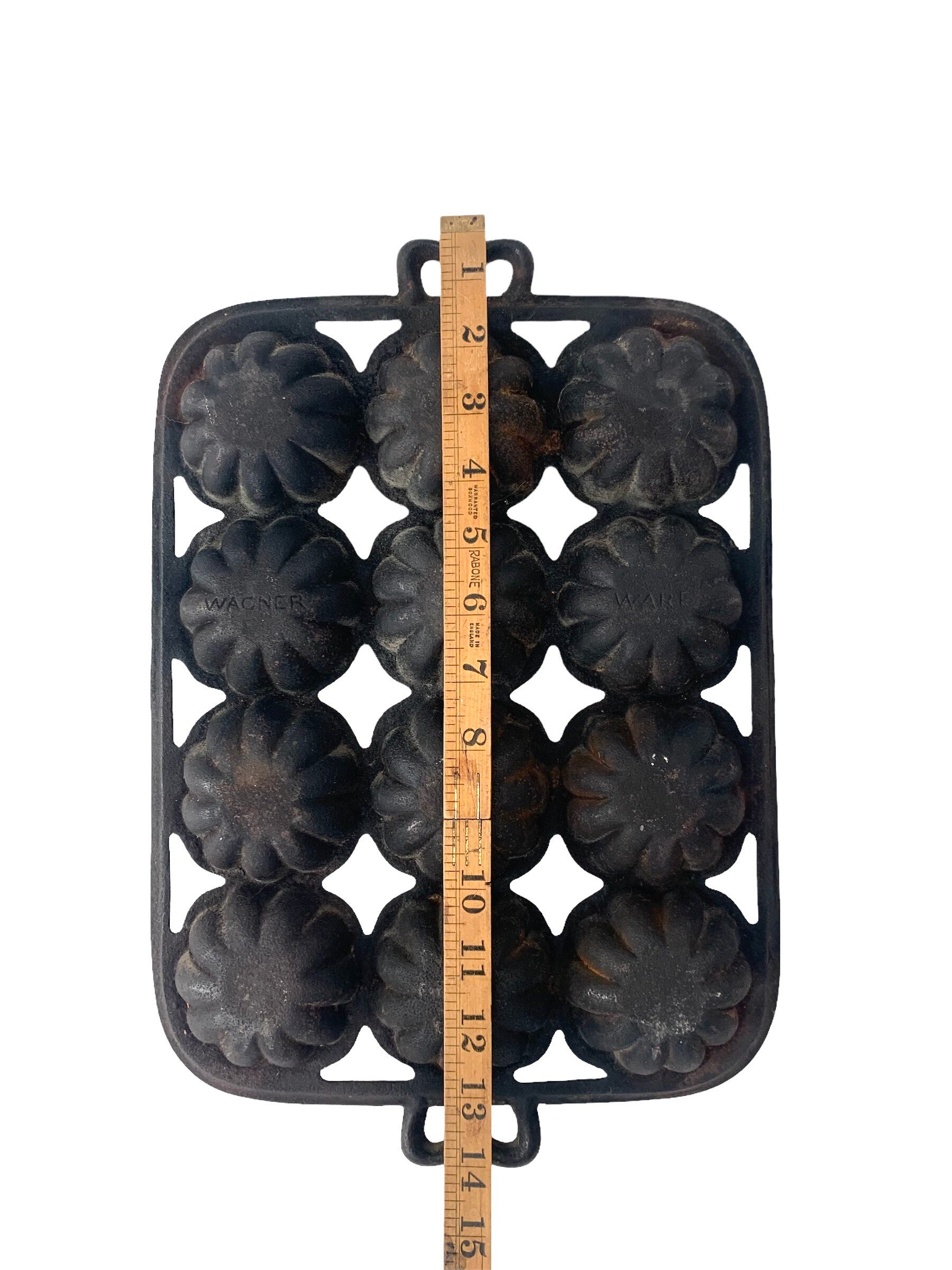 RARE Antique WAGNER WARE Cast Iron Fluted Tart Baking Muffin | 12 Forms ...
