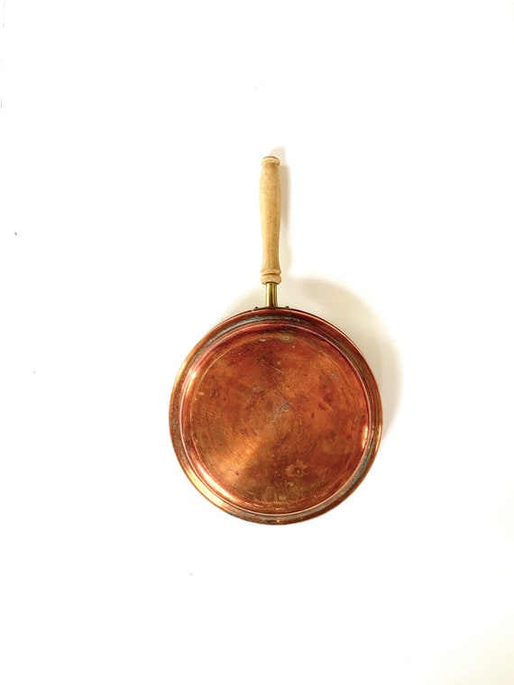 Vintage Copper Pan With Wooden Handle and Brass Hardware | Etsy