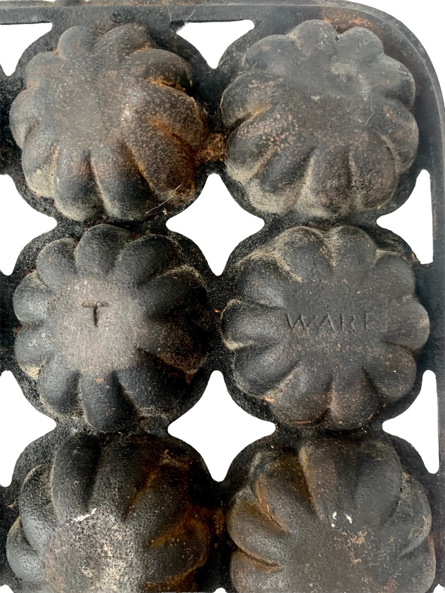 RARE Antique WAGNER WARE Cast Iron Fluted Tart Baking Muffin | 12 Forms ...