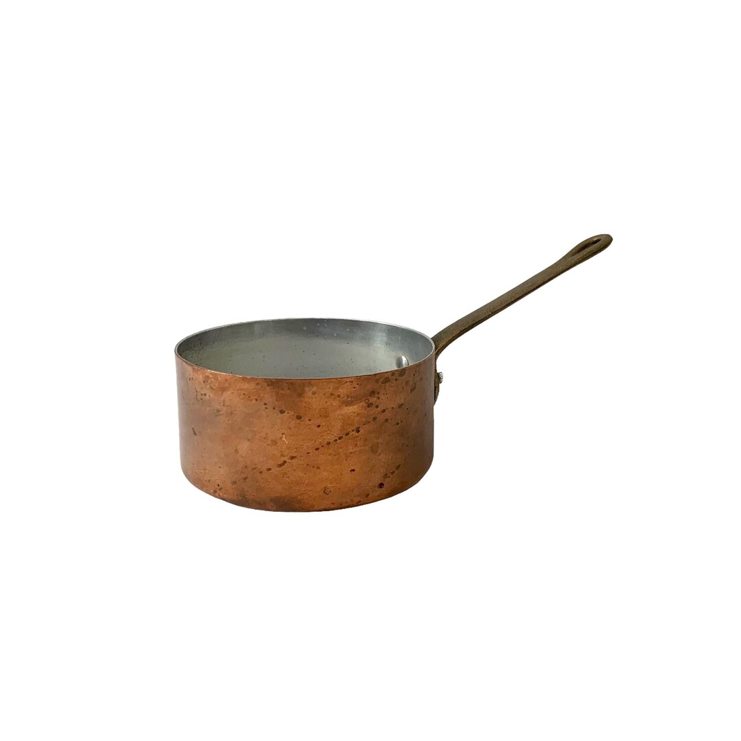 Small Vintage Copper Sauce Pot With Brass Handle - Etsy
