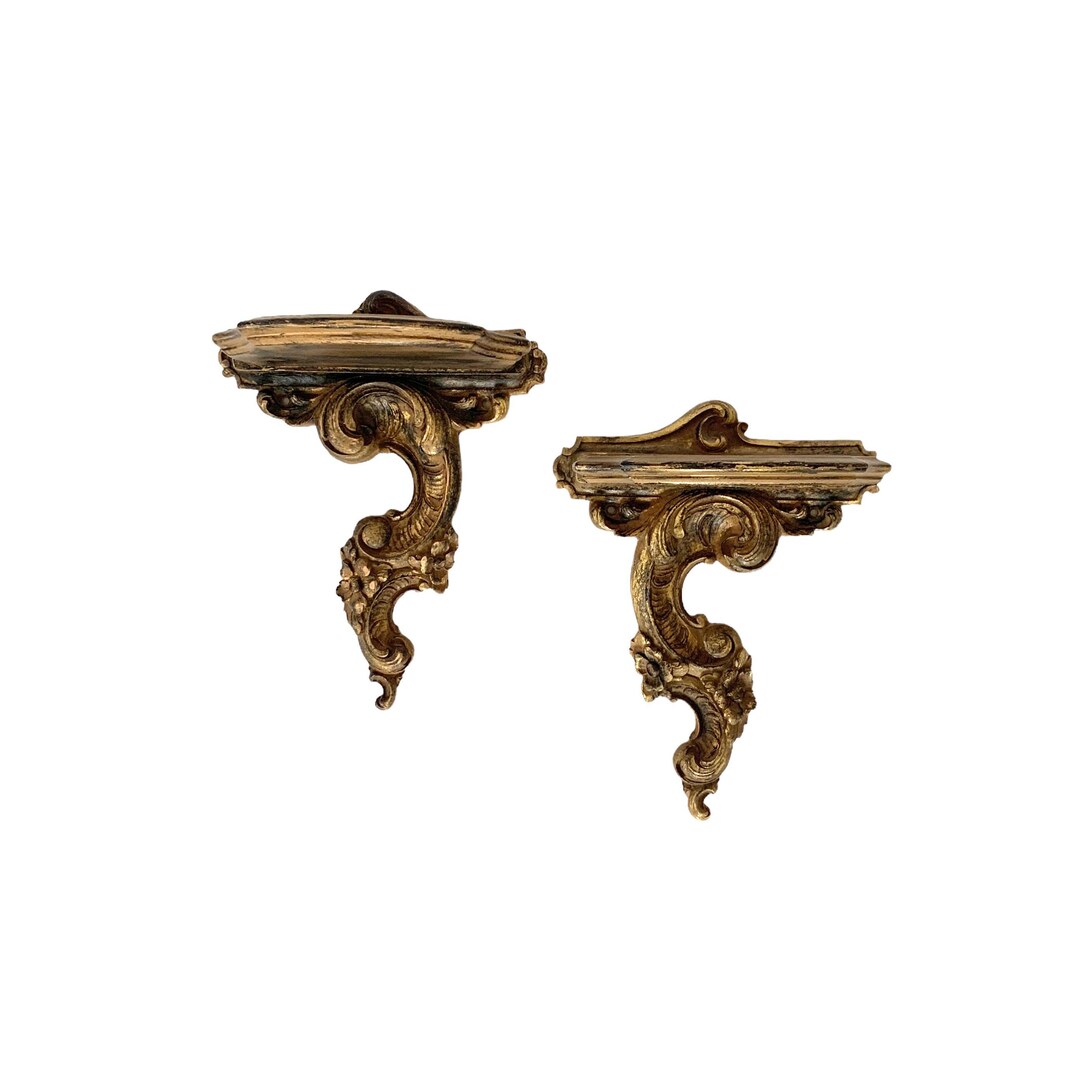 Mid Century Pair Syroco Wood Wall Decor Brackets Sconces - Etsy