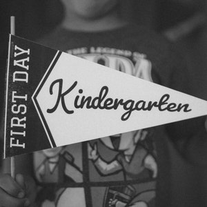 Black First Day of School Pennant Flag | Back to School Pennant Flag ...