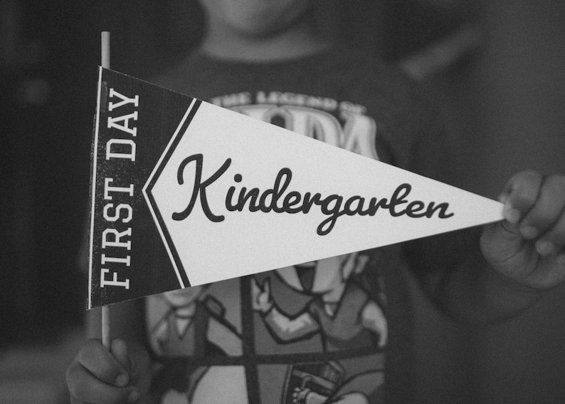 Black First Day of School Pennant Flag | Back to School Pennant Flag ...