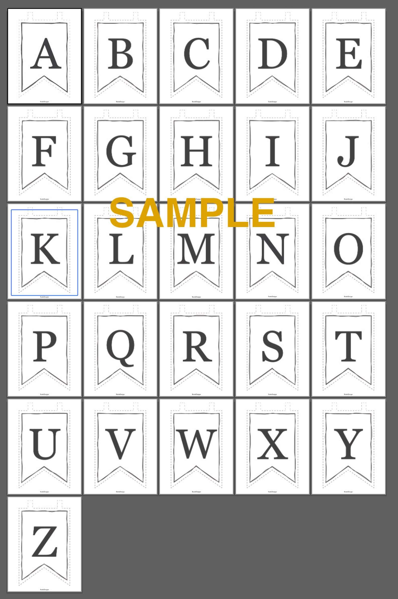 Large All CAPS Printable Banner Letters Alphabet A-Z - Etsy