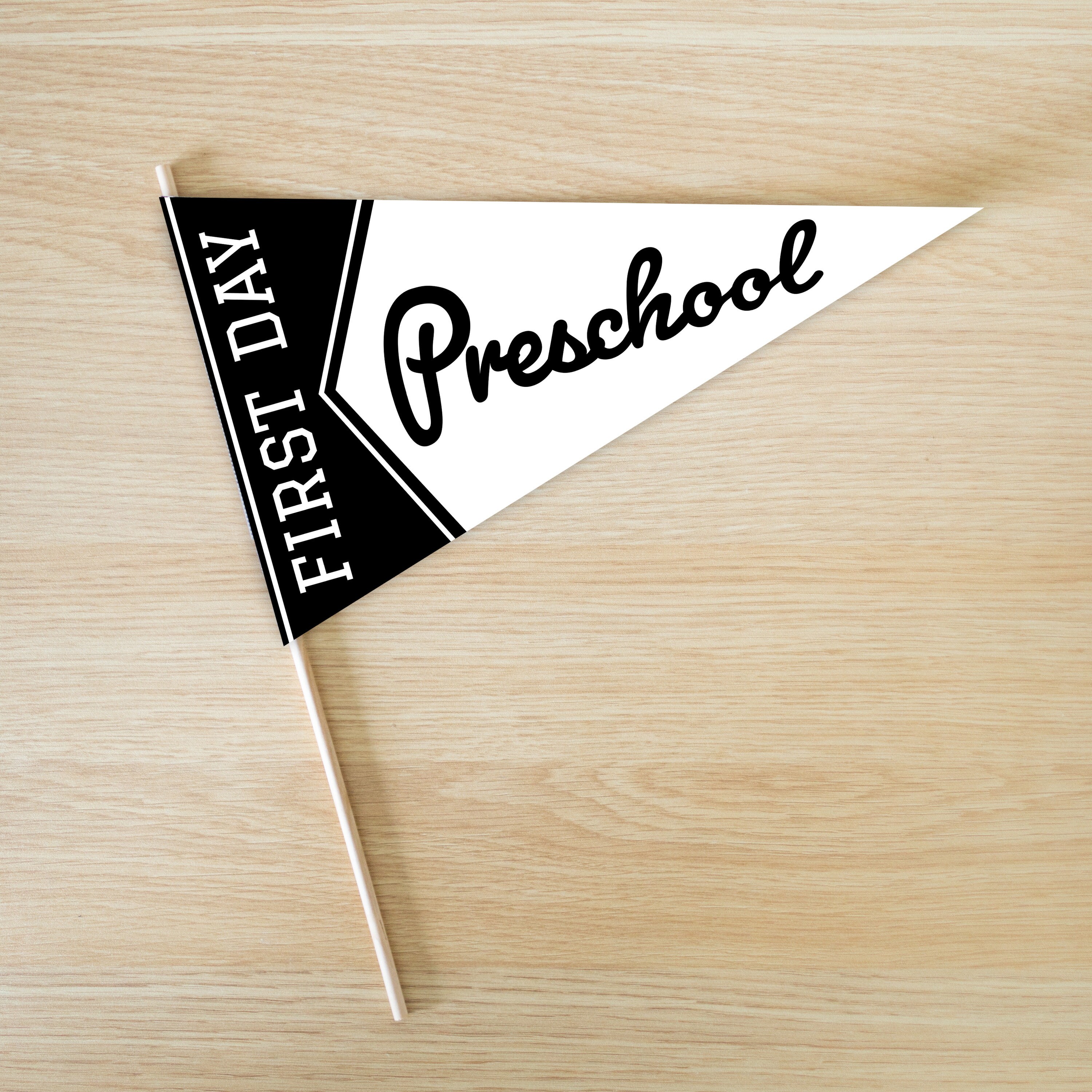 Black First Day of School Pennant Flag | Back to School Pennant Flag ...