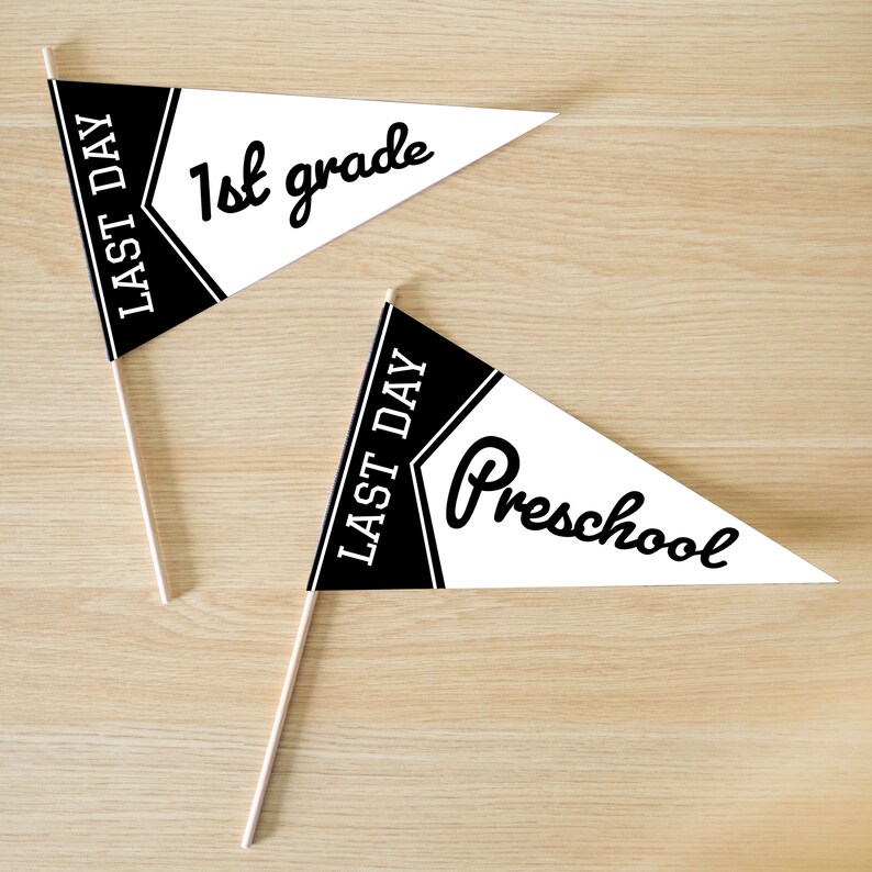 Black Last Day of School Pennant Flag | School Graduation Pennant Flag ...