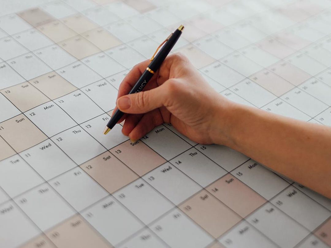 Beige 2025 Large Wall Calendar Printable | Simple Wall Calendar | Giant ...