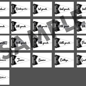 Black First Day of School Pennant Flag Back to School - Etsy