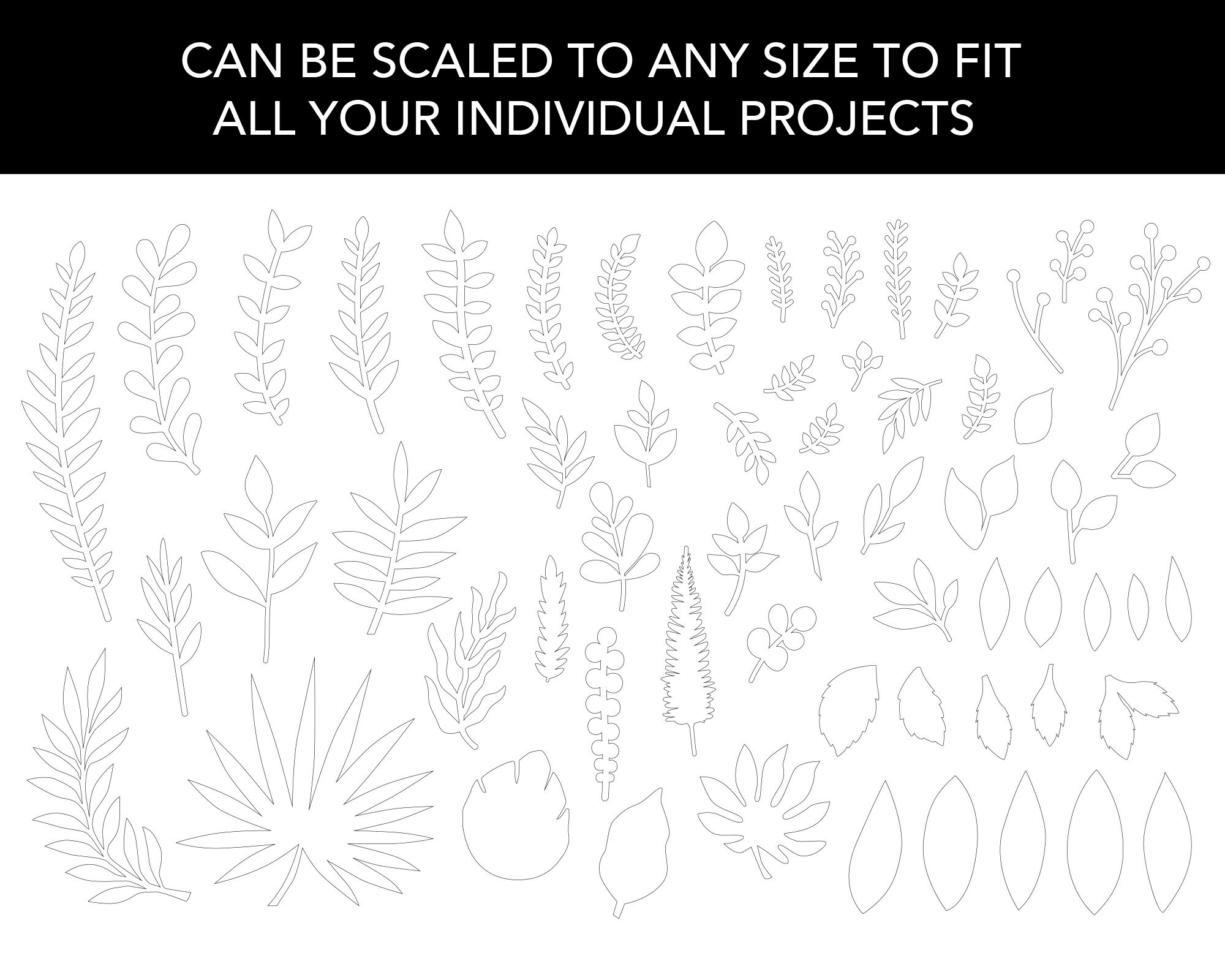 60 Leaves Bundle. High Quality Cut Files. Paper Leaves Svg. Vegetation ...