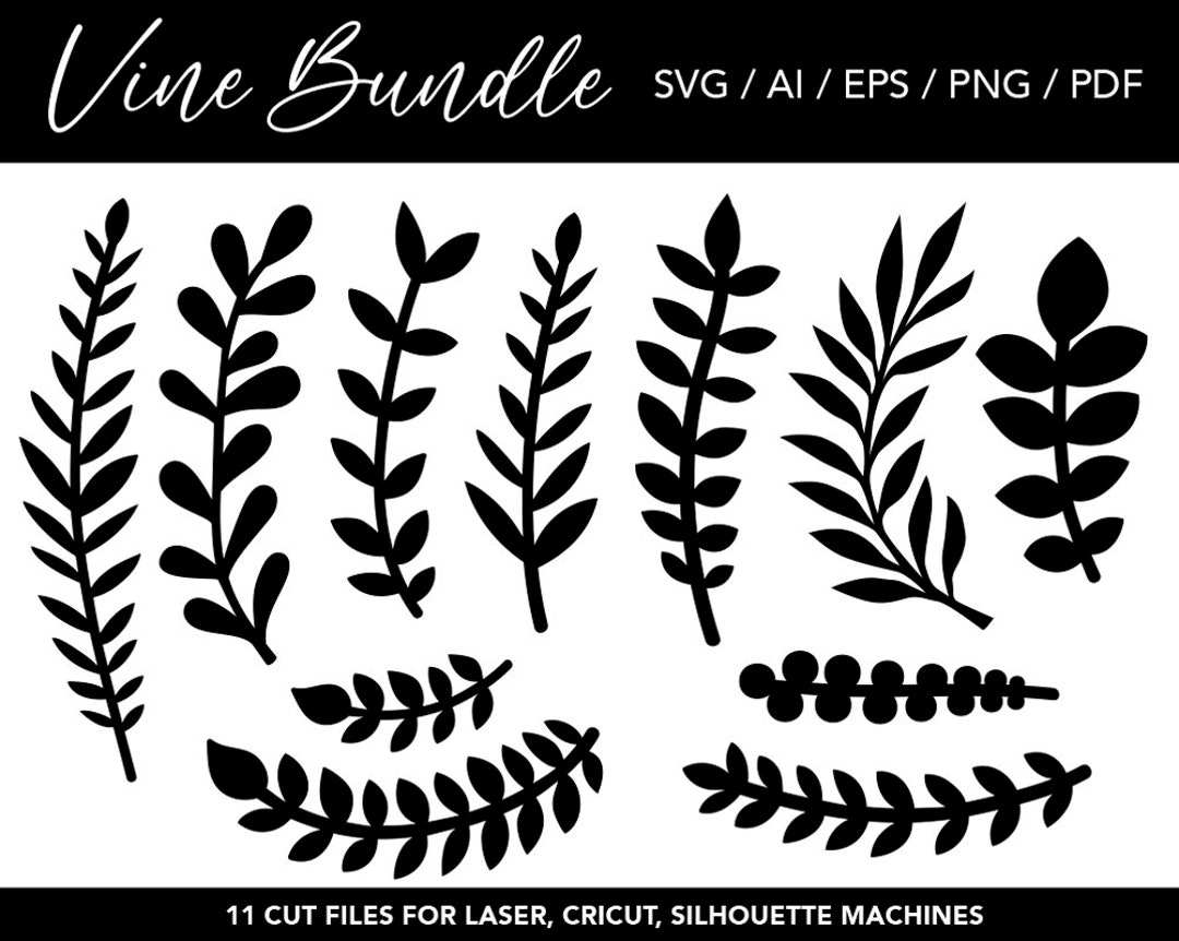 Vines and Leaves Svg File. High Quality Svg. Great for All Types of ...