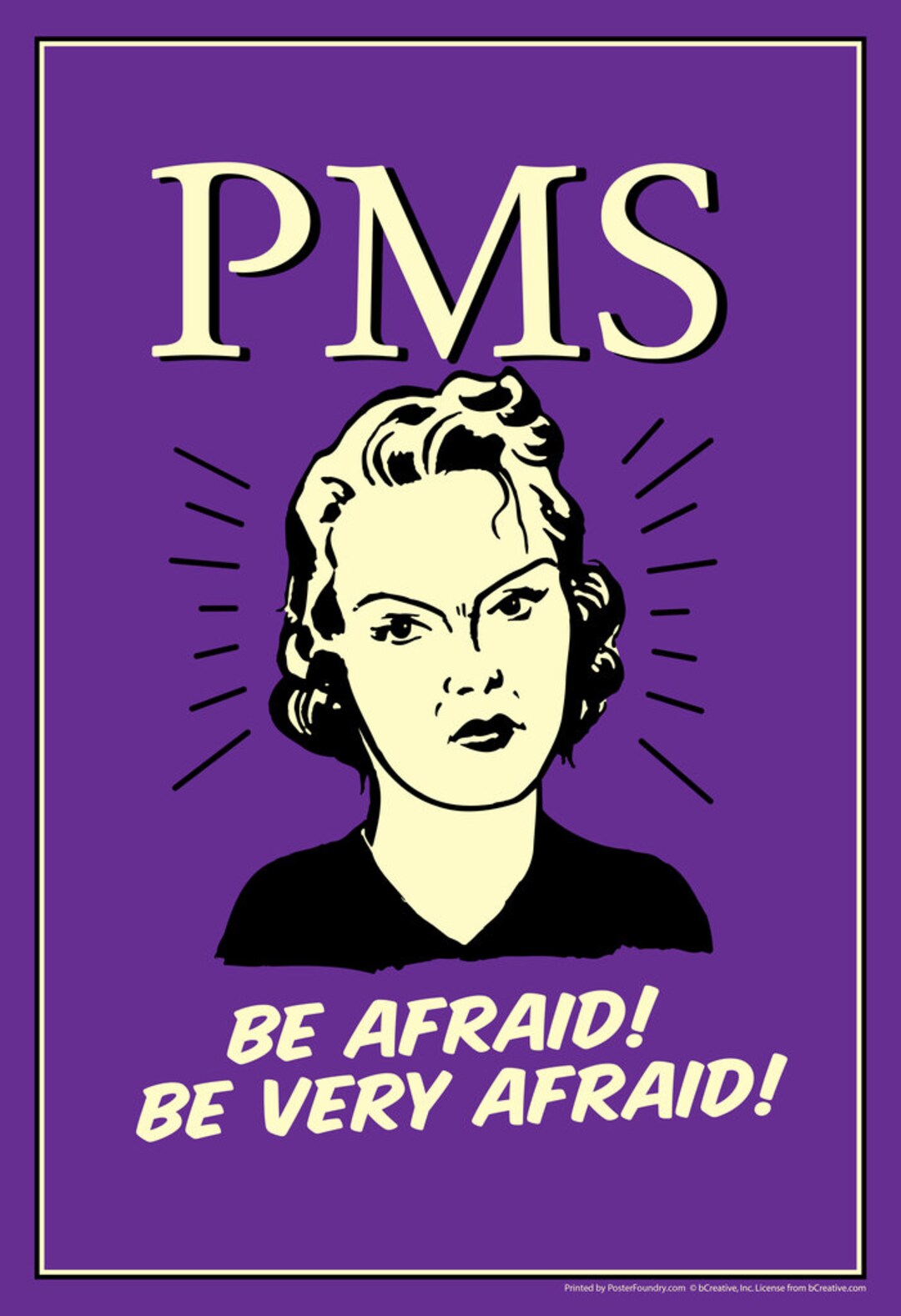 PMS Be Afraid! Be Very Afraid! Retro Tin Sign - Etsy