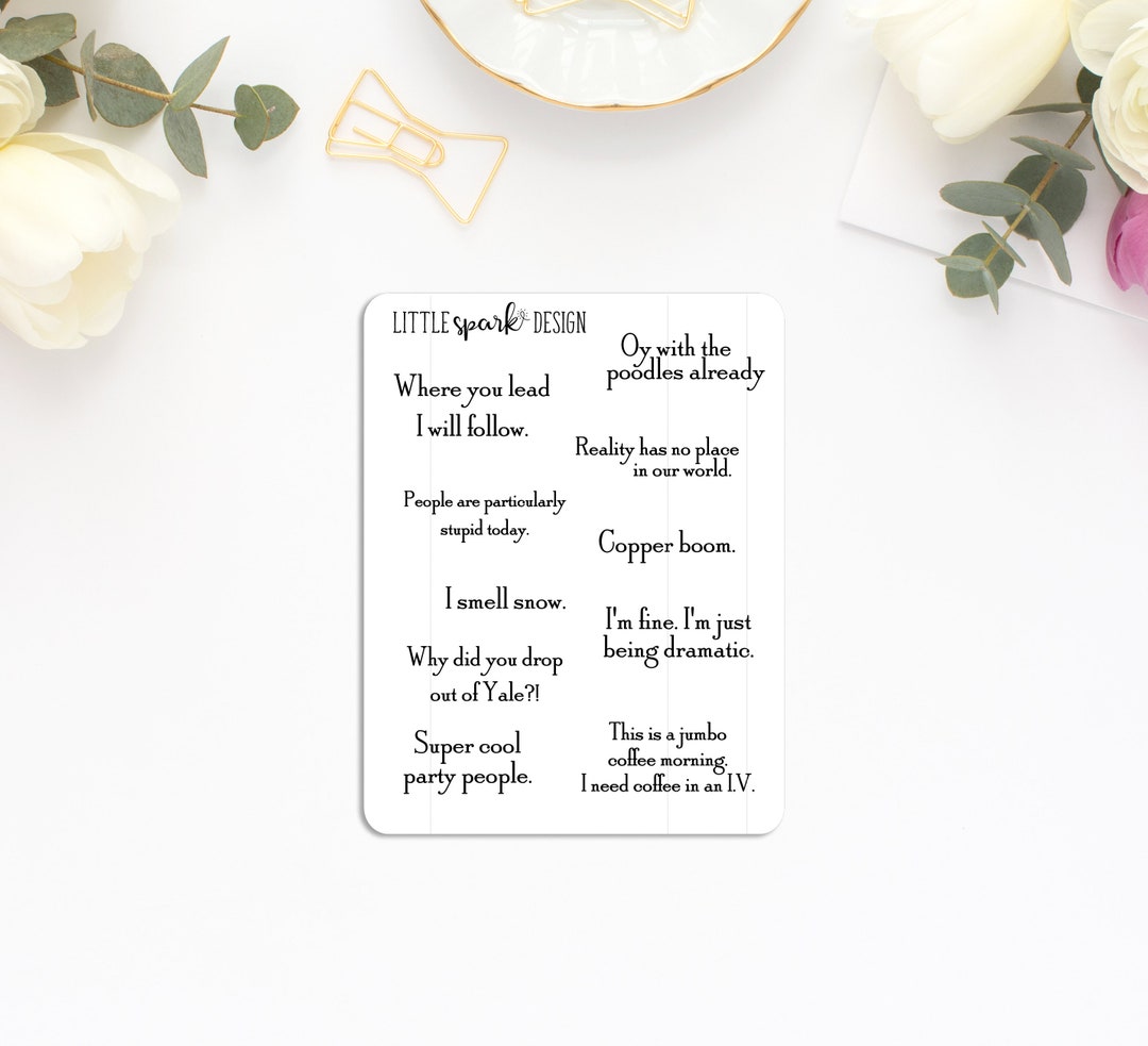 Gilmore Girls Quote Stickers - Fun Planner and Scrapbooking Stickers - Etsy
