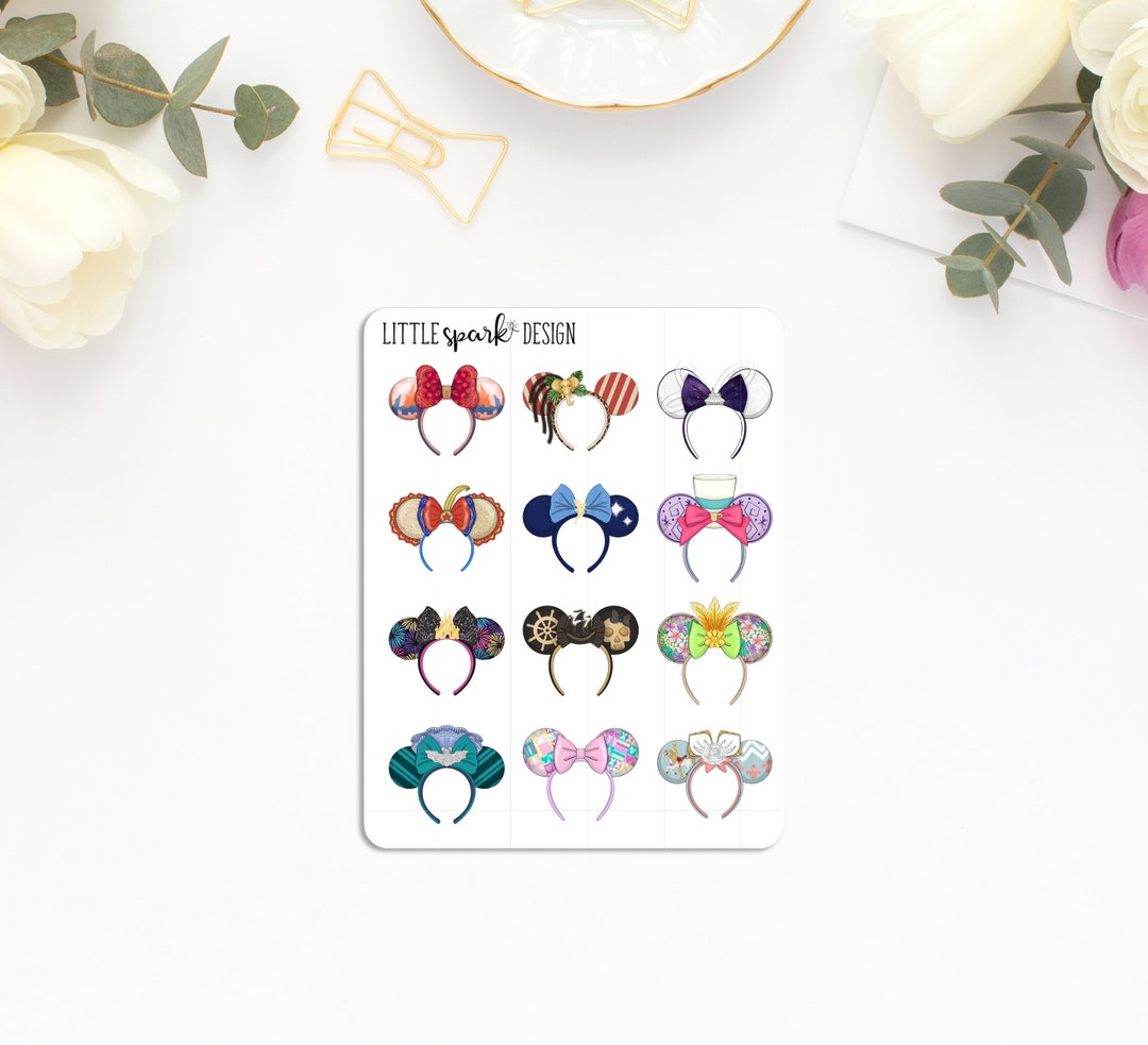 Disney Inspired Theme Park Ride Mouse Ear Stickers for Planner or ...