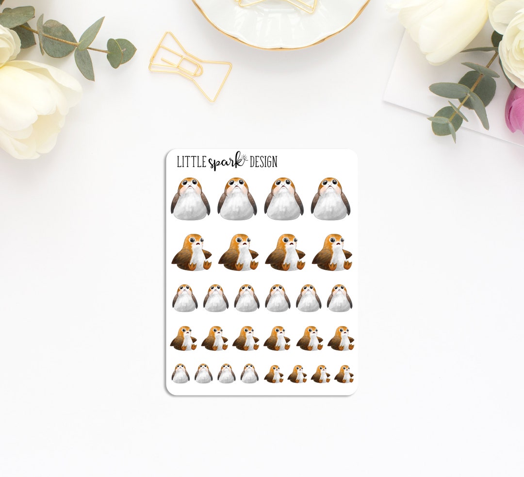 Porg Inspired Stickers - Star Wars - Etsy